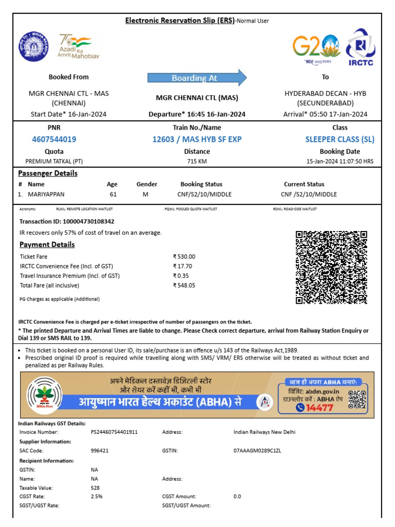Mas Hyb SF Exp Sleeper Class (SL) | PDF | Identity Document