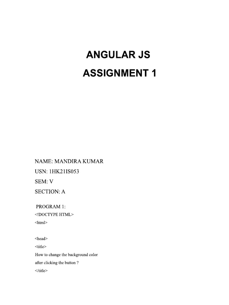 Angular JS 1 | PDF