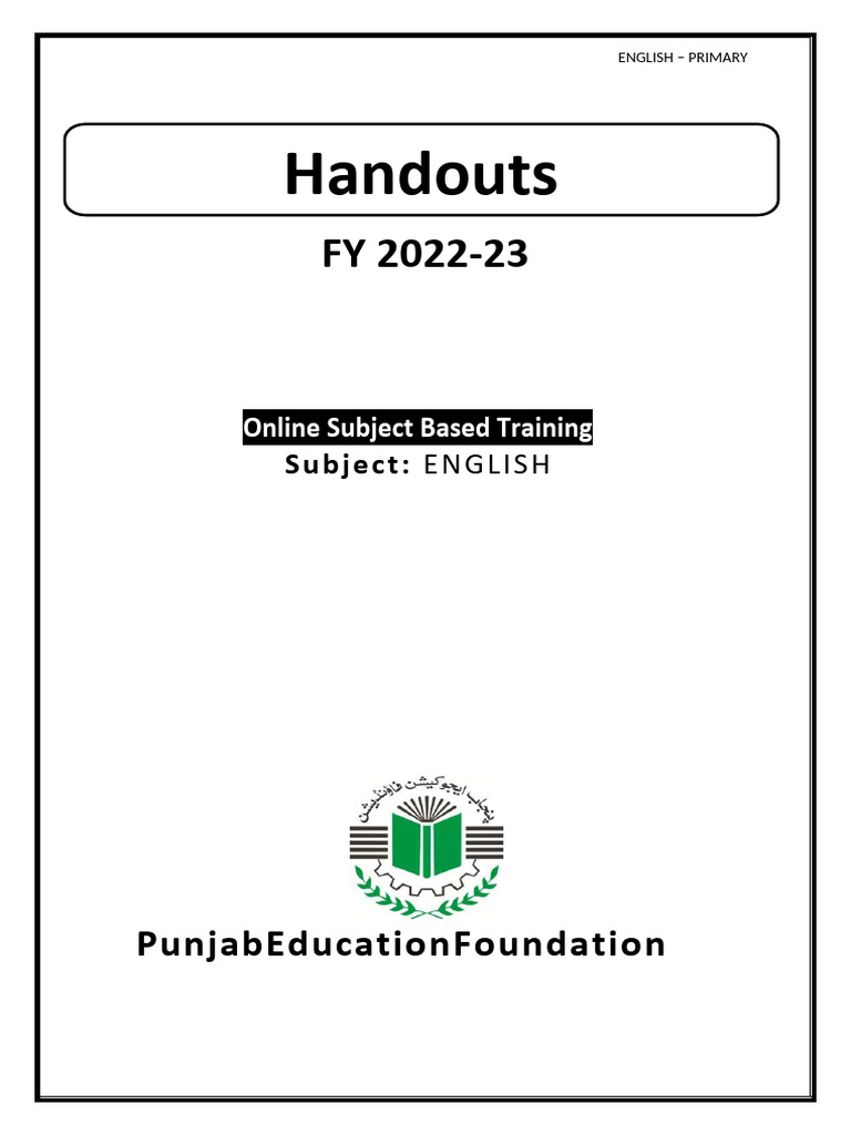 English - Handout (Online) | PDF | Nonverbal Communication | Adjective