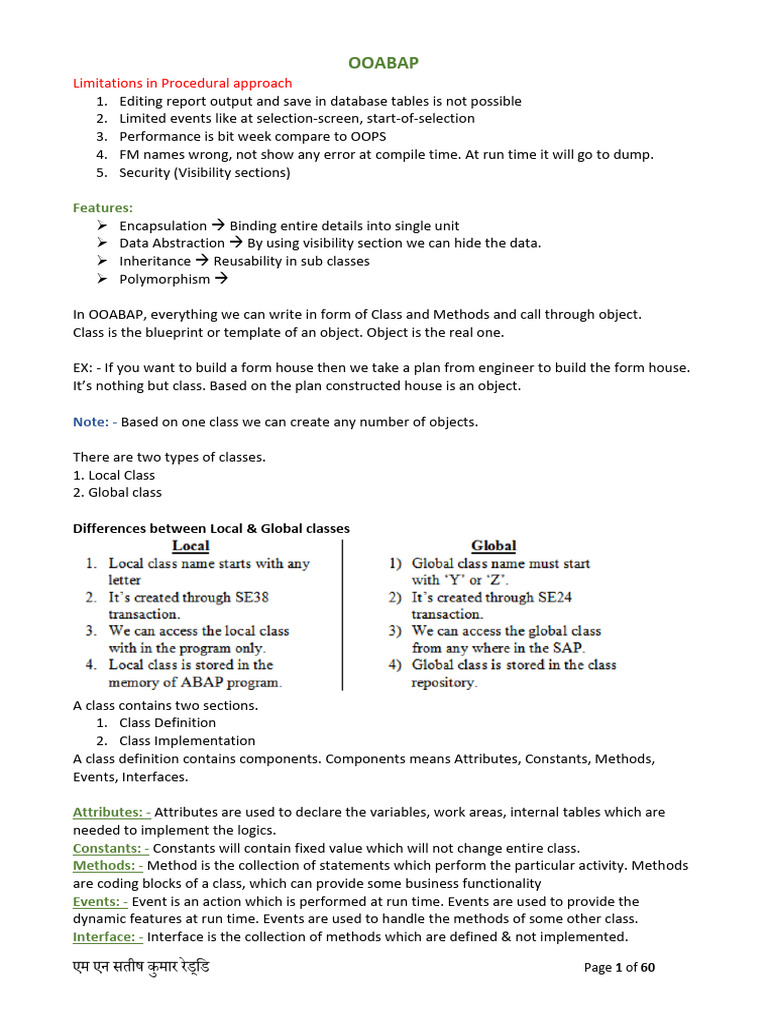OOABAP | PDF | Class (Computer Programming) | Method (Computer Programming)