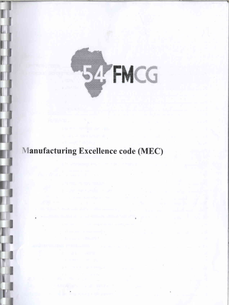 Manufacturing Excellence Code Overview | PDF | Labour Economics | Goods