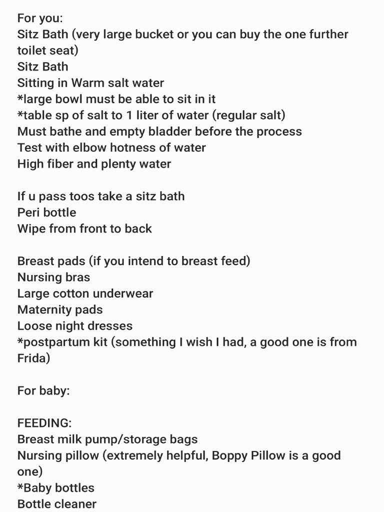 Getting Ready For A Newborn List | PDF