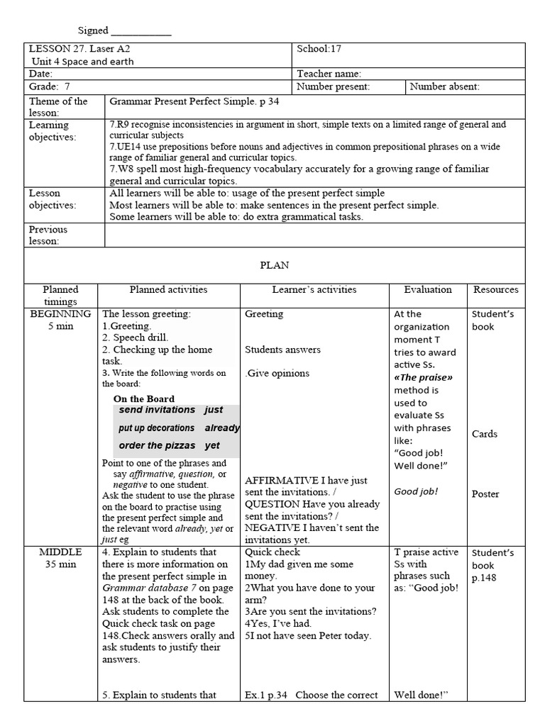Laser 7 Lesson 7-27 | PDF | Phrase | Preposition And Postposition
