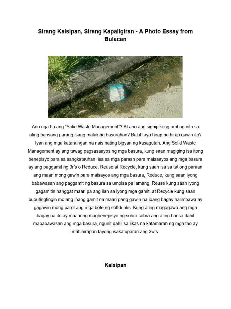 Sirang Kaisipan, Sirang Kapaligiran - A Photo Essay From Bulacan | PDF