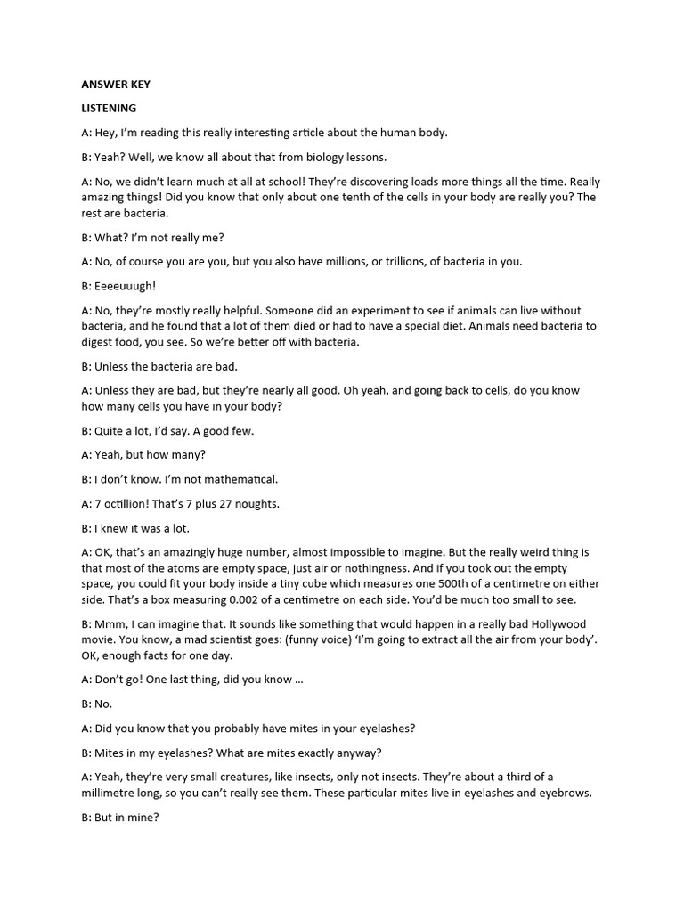 Upper Intermediate (Answer Key) | PDF