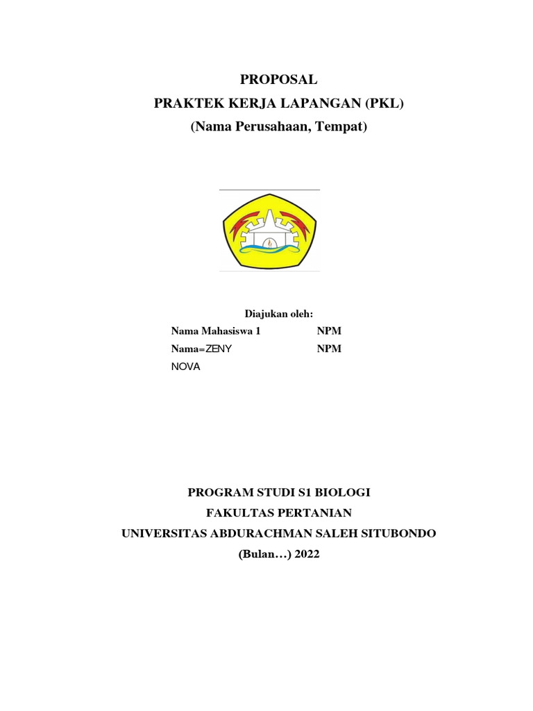 Format Proposal PKL | PDF | Karier & Perkembangan