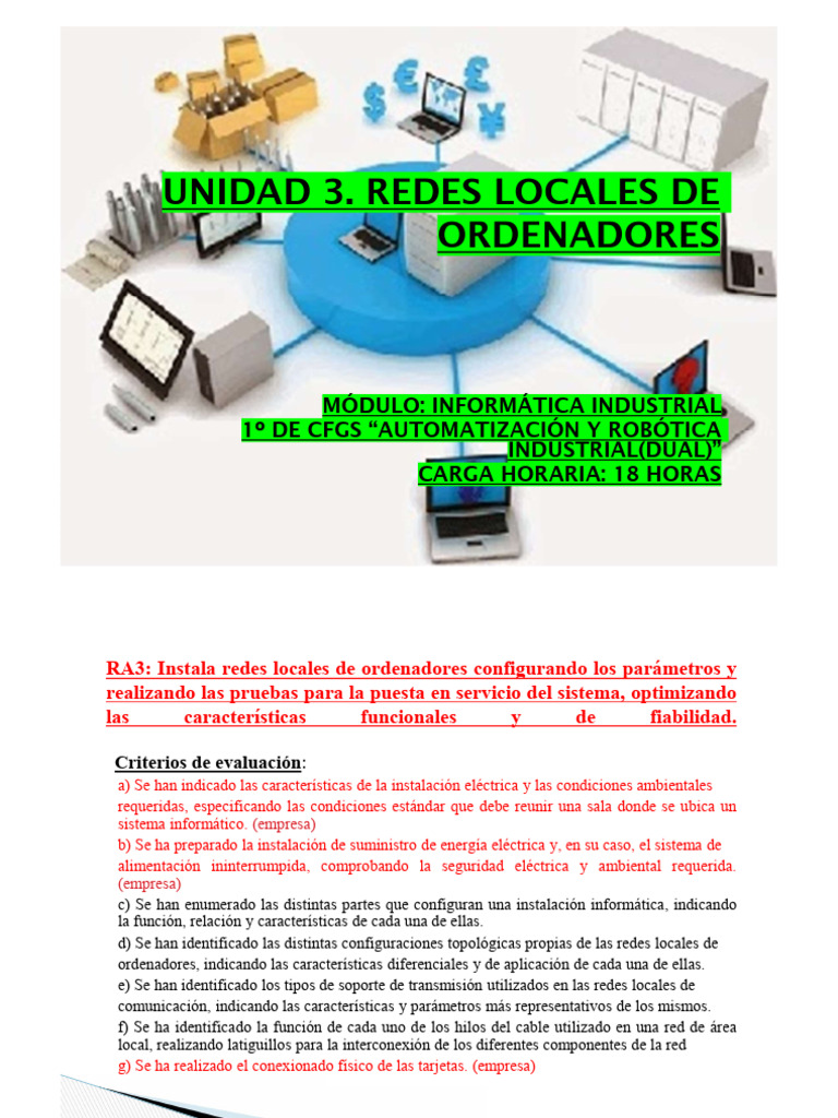 Unidad 3. Redes Locales | PDF | Red de computadoras | Enrutador (Computación)