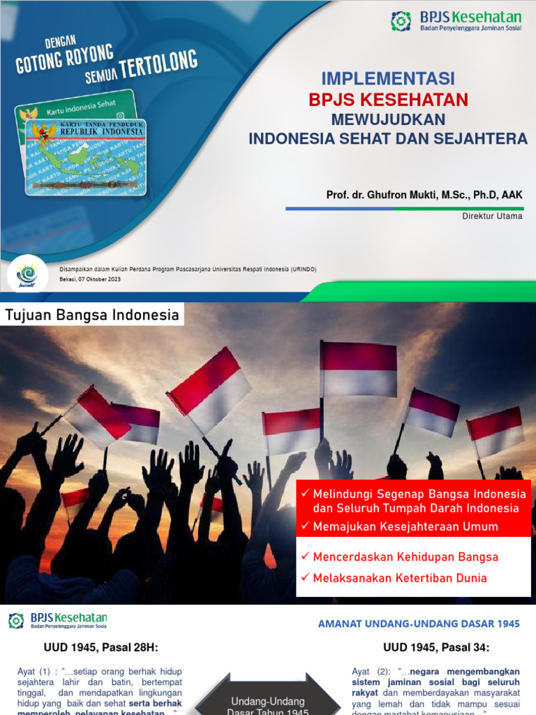 Prof. Ali Ghufron - URINDO Implementasi BPJS Kesehatan Mewujudkan ...