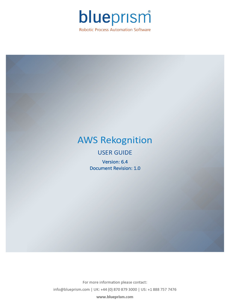 AWS Rekognition User Guide | Download Free PDF | Cloud Computing | Amazon Web Services