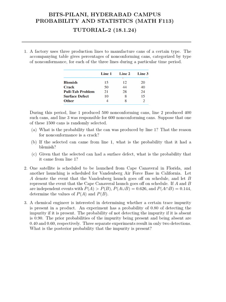 132578tutorial 2 - 18.1.24 | PDF | Probability | Probability Theory