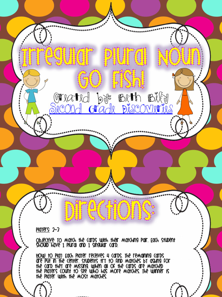 Irregular Plural Noun Go Fish | PDF