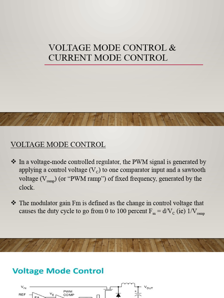 Voltage mode control & Current mode control | PDF