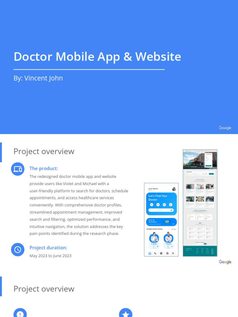 Doctor App UX Design Case Study | PDF | Usability | Mobile App