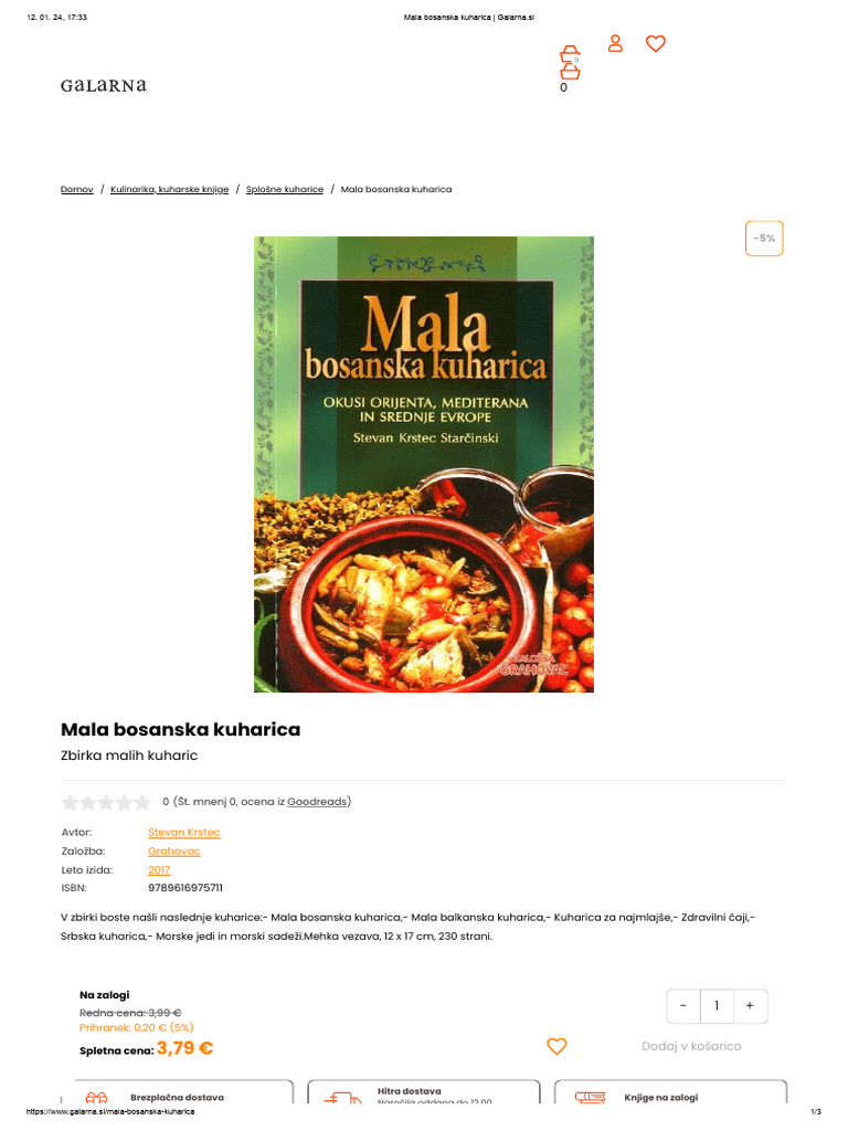 Mala Bosanska Kuharica - Galarna - Si | PDF