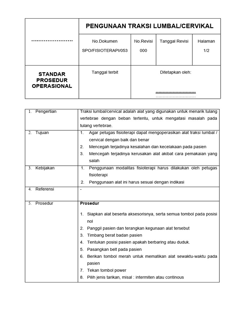 Panduan Traksi Lumbal dan Servikal | PDF | Kesehatan Holistik ...