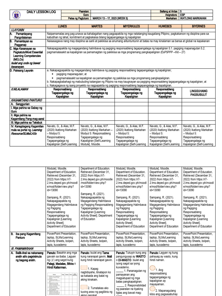 DLL_G5_ESP_Q3_W5 | PDF