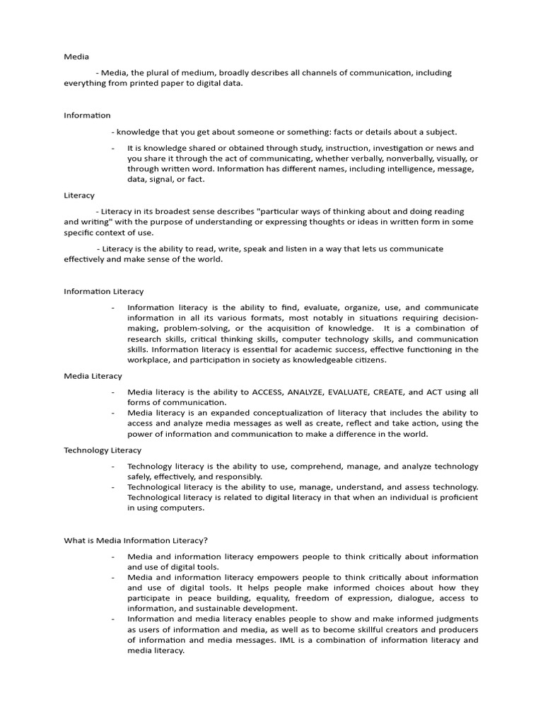 Media Information Literacy | PDF | Information | Information Literacy
