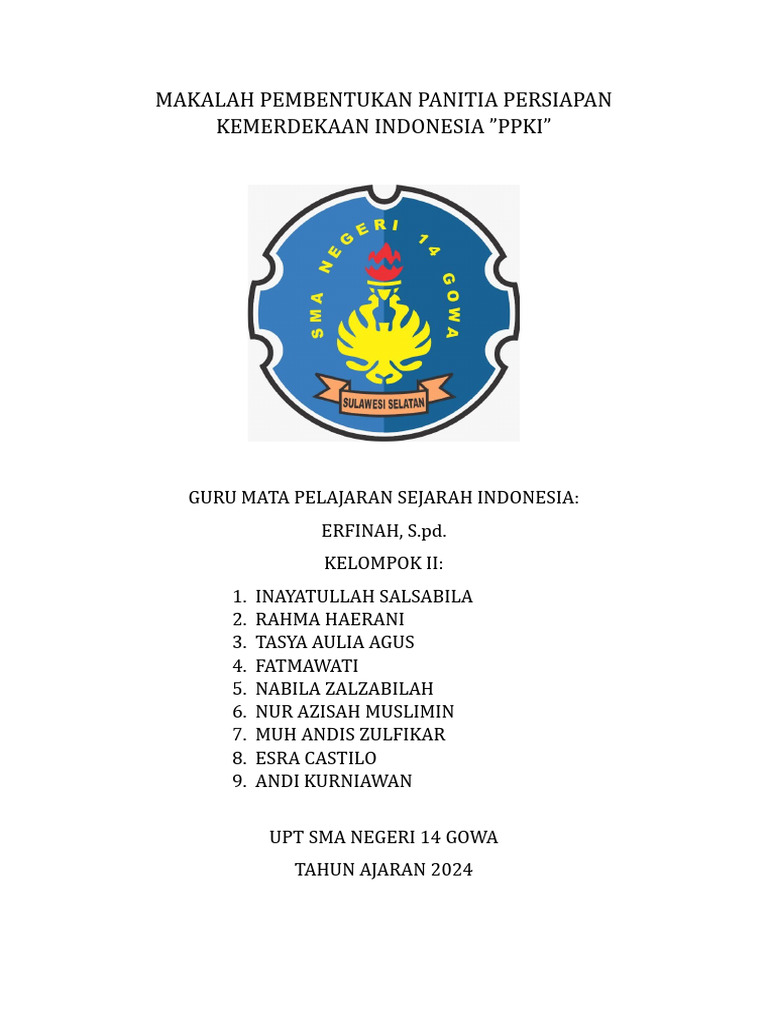 Ppki Panitia Persiapan Kemerdekaan Indonesia | PDF