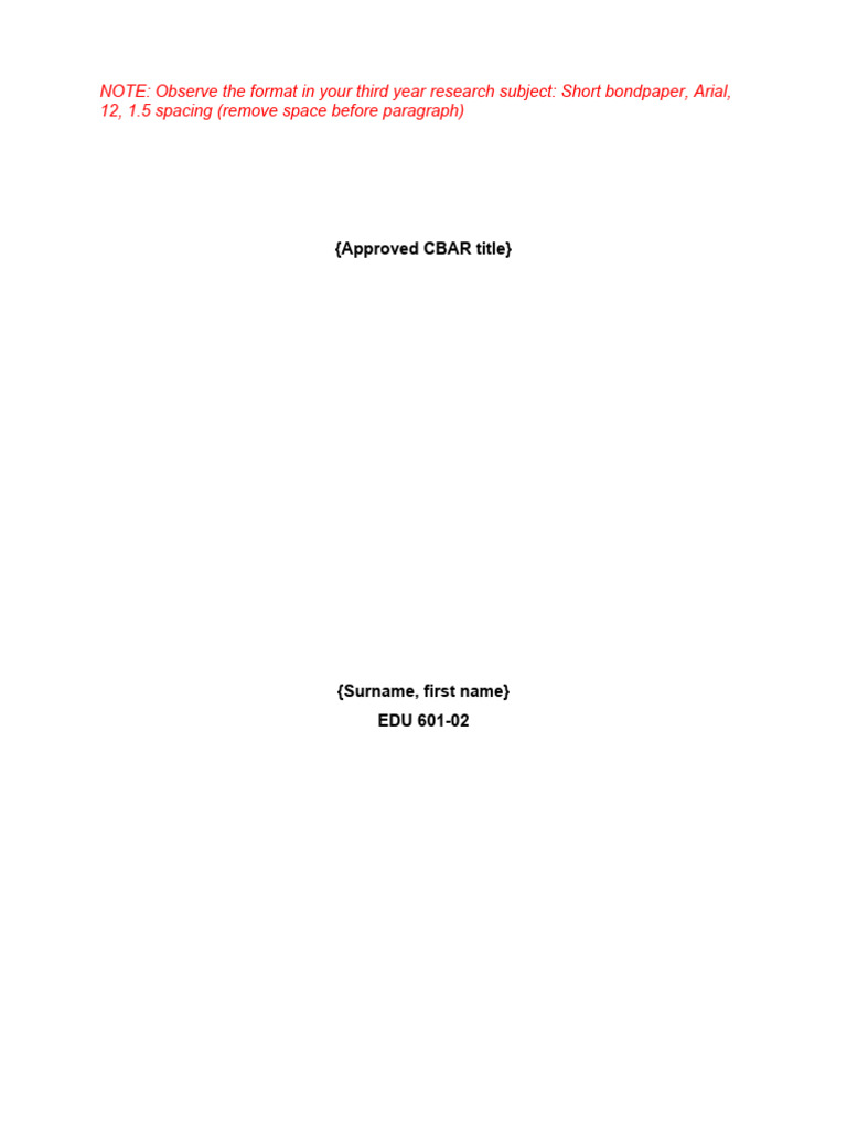 Revised CBAR - CHAPTER 1 3 Template | PDF
