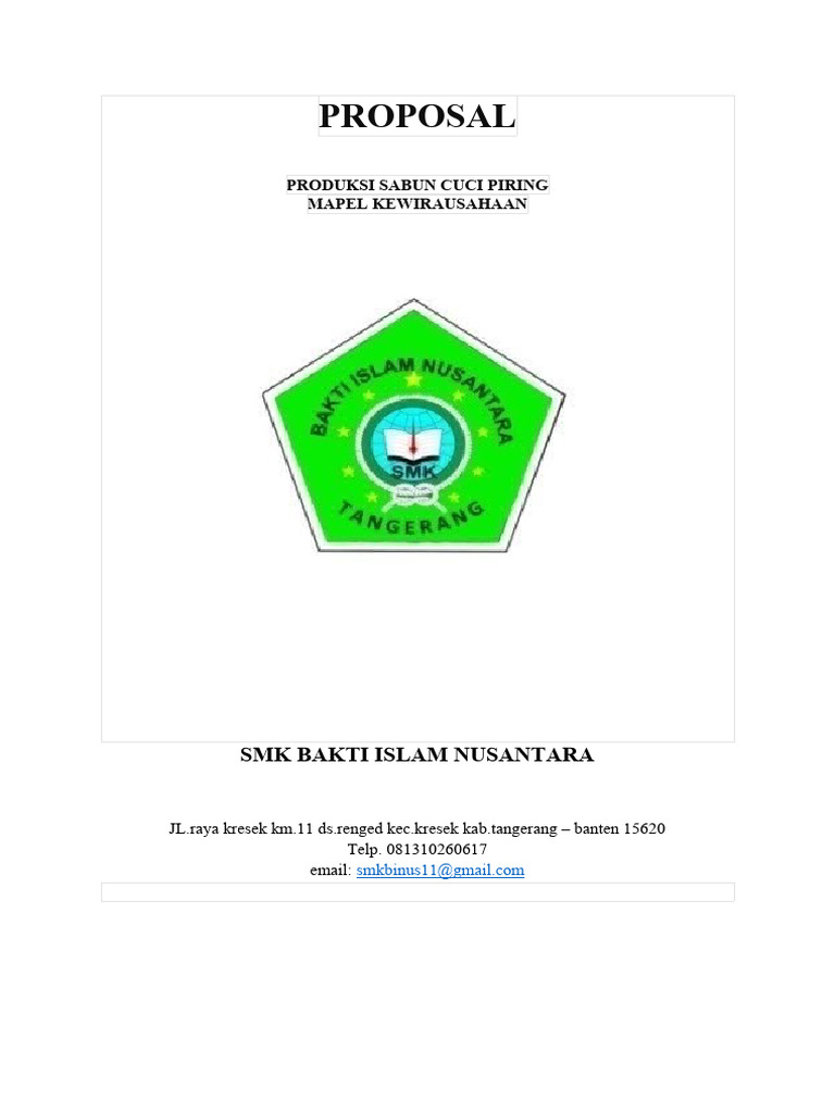 Proposal Produksi Sabun Cuci Piring | PDF