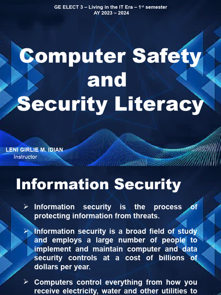 Computer Safety and Ethics Overview | PDF | Computer Security | Security