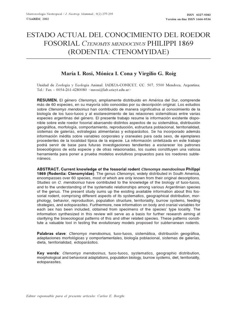 Estado Actual Del Conoc de C Mendocinus | PDF | Cariotipo | Cromosoma