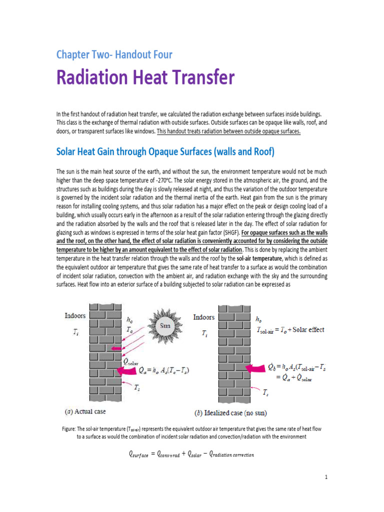 Ch2 - H4 - Radiation Heat Transfer - 2 - FS2022-23 | PDF | Heat ...