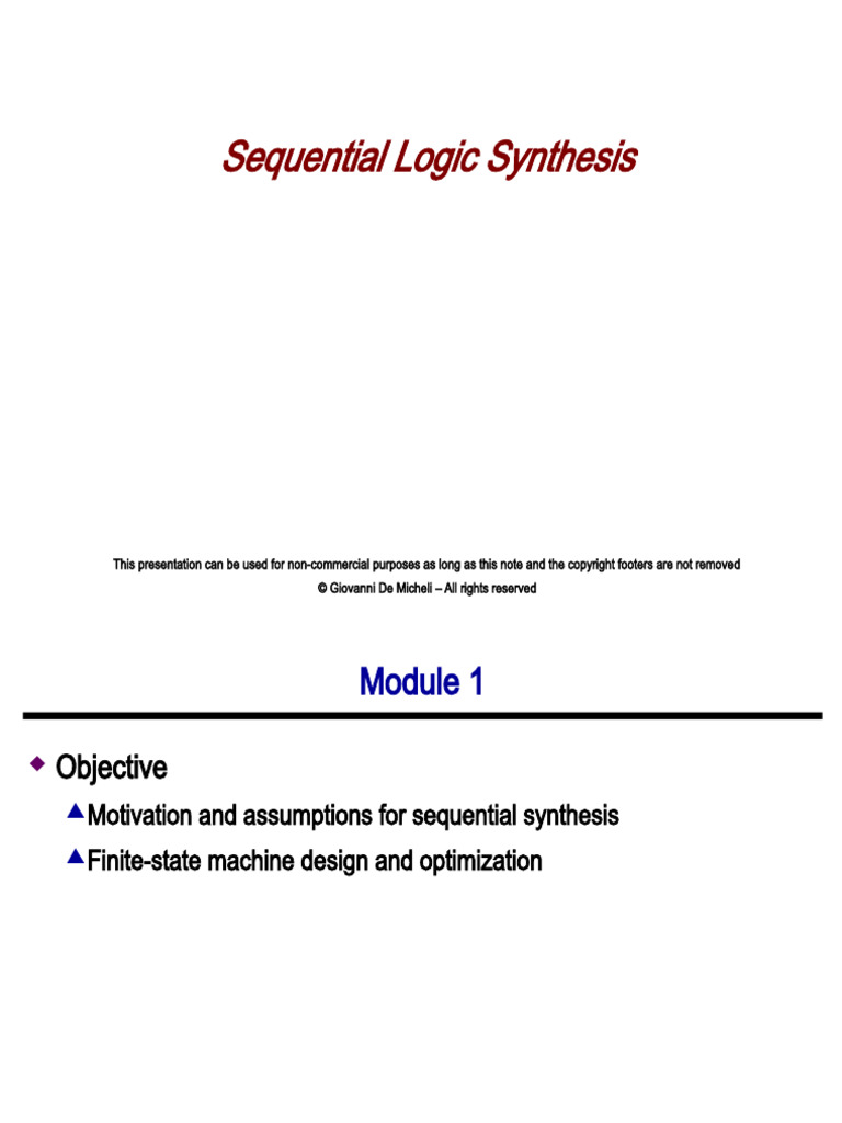 14-Sequential Logic Synthesis | PDF | Logic Synthesis | Mathematics