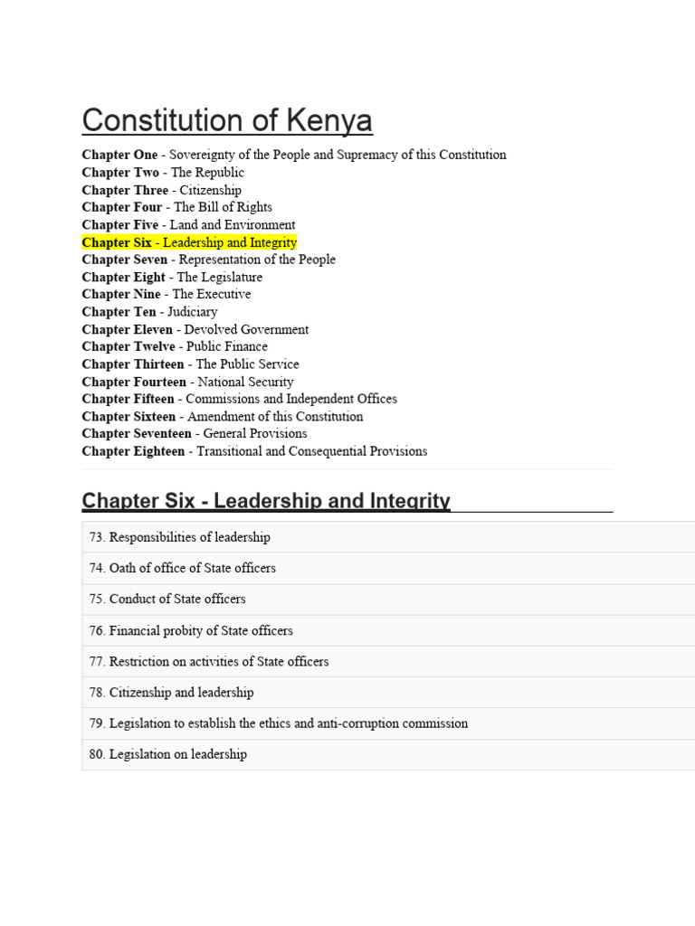 Constitution of Kenya | PDF | Freedom Of Speech | Human Rights