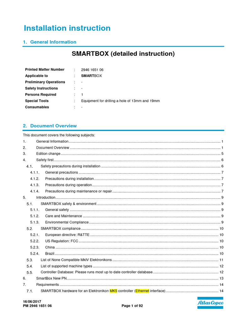 2946 1651 06 SMARTBOX Installation (Detailed Instruction) | PDF | Power Supply | Alternating Current