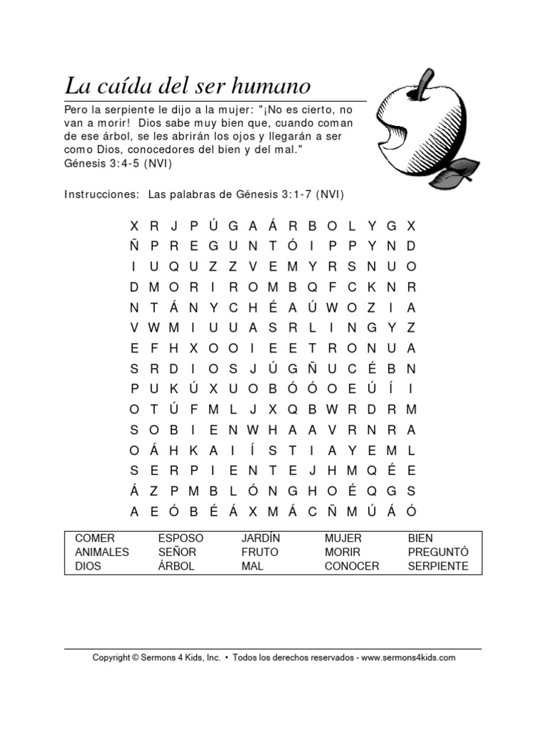 Fall of Man Esp Wordsearch | PDF