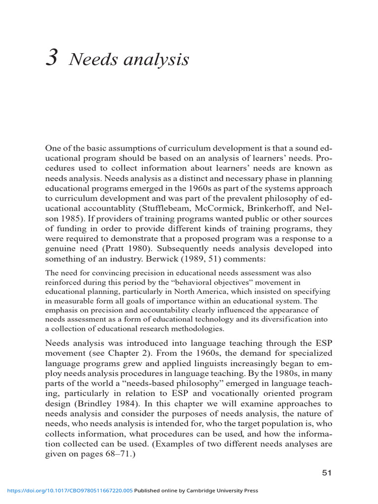 08.0 PP 51 89 Needs Analysis | Download Free PDF | English As A Second Or Foreign Language ...
