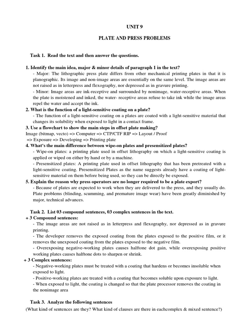 Lê Thanh Huy-20158078-Unit9-10 | PDF | Lithography | Printing