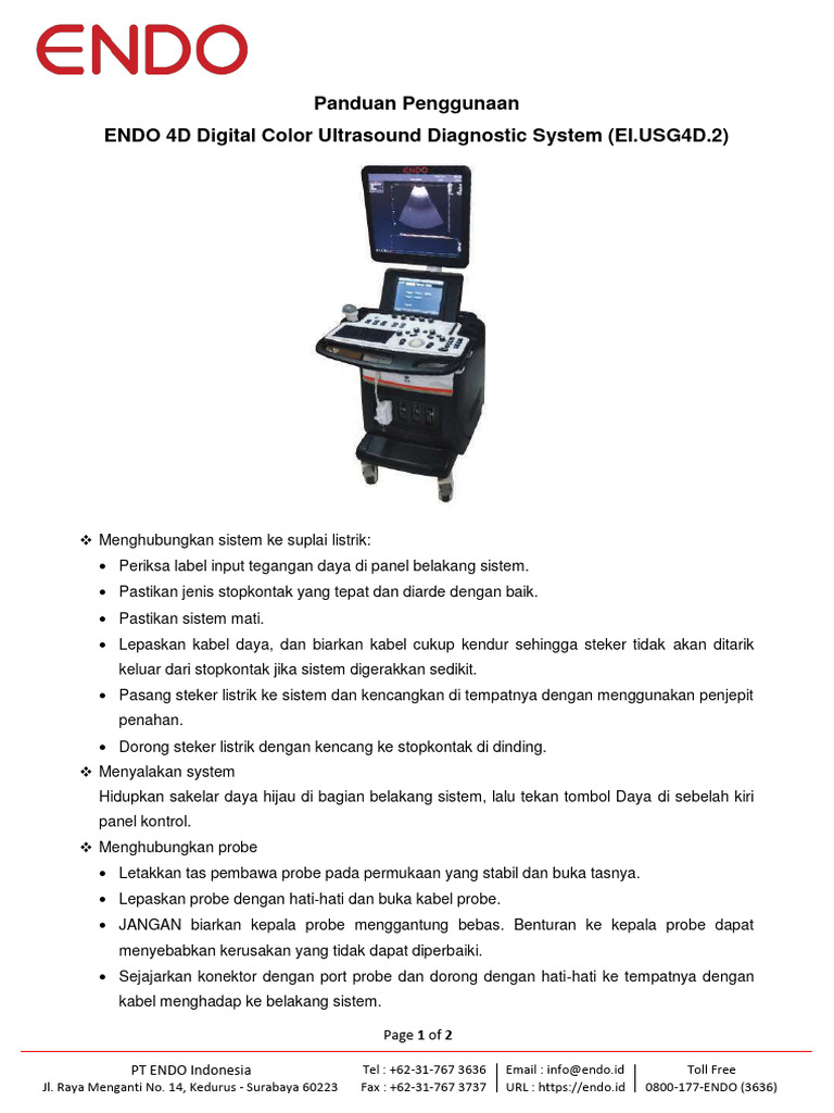 Panduan Penggunaan Sistem USG ENDO 4D | PDF | Sains & Matematika | Komputer