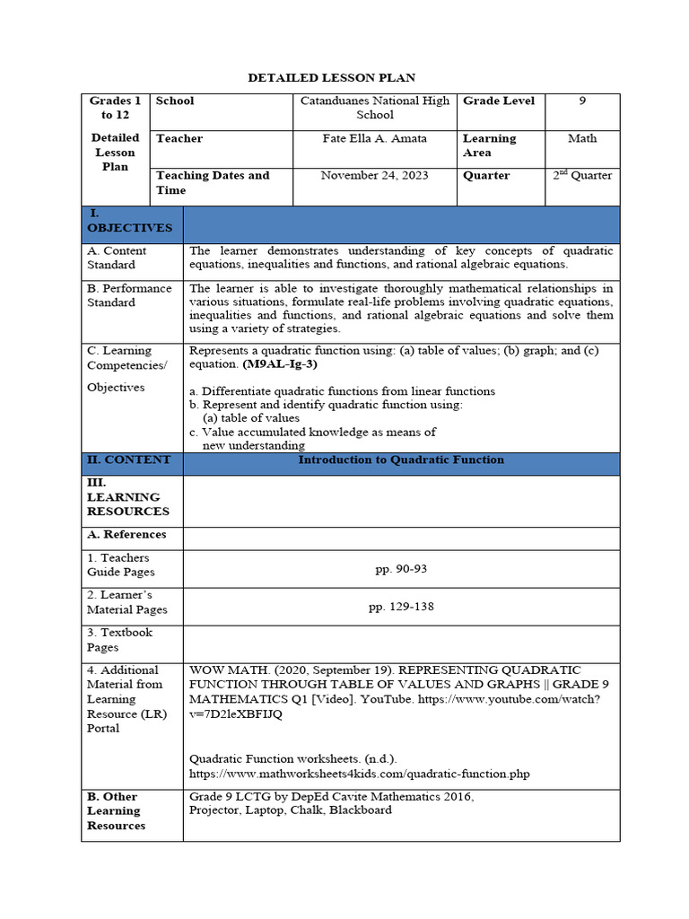 QUADRATIC-FUNCTION Final | PDF | Quadratic Equation | Function (Mathematics)