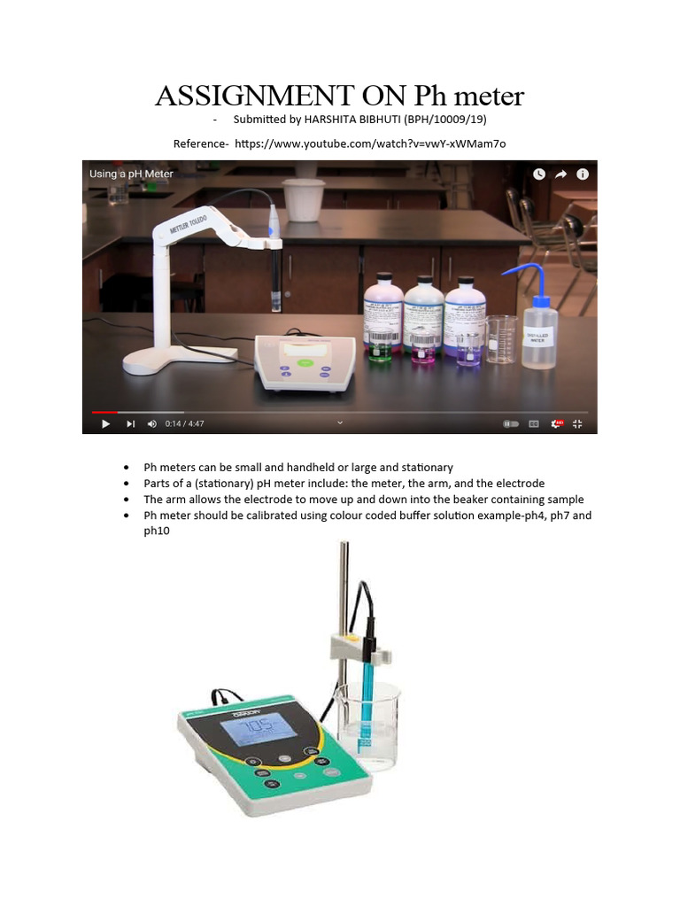 Assignment On PH Meter | PDF | Ph | Chemistry