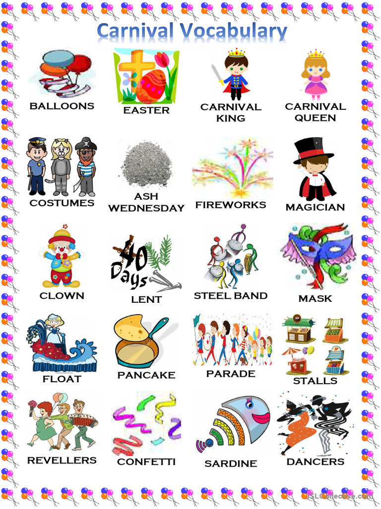 Carnival Vocabulary for Kids | PDF