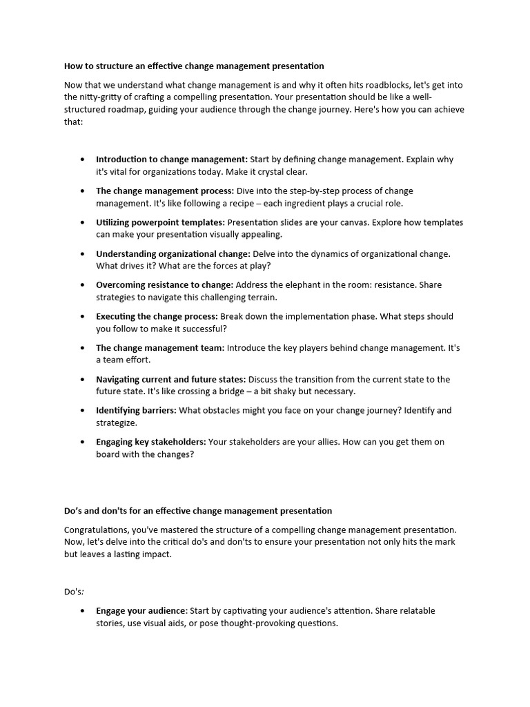 How To Structure An Effective Change Management Presentation | PDF ... How To Structure An Effective Change Management Presentation | PDF ...