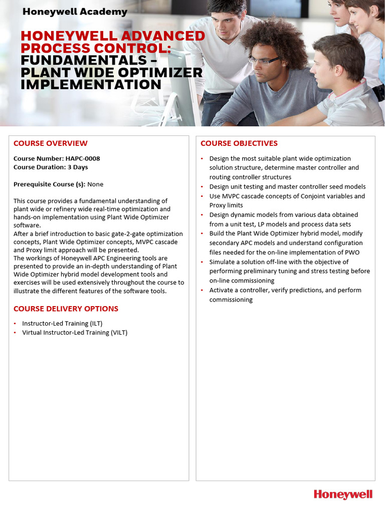 HAPC 0008 Honeywell Advanced Process Control Fundamentals Plant Wide ...