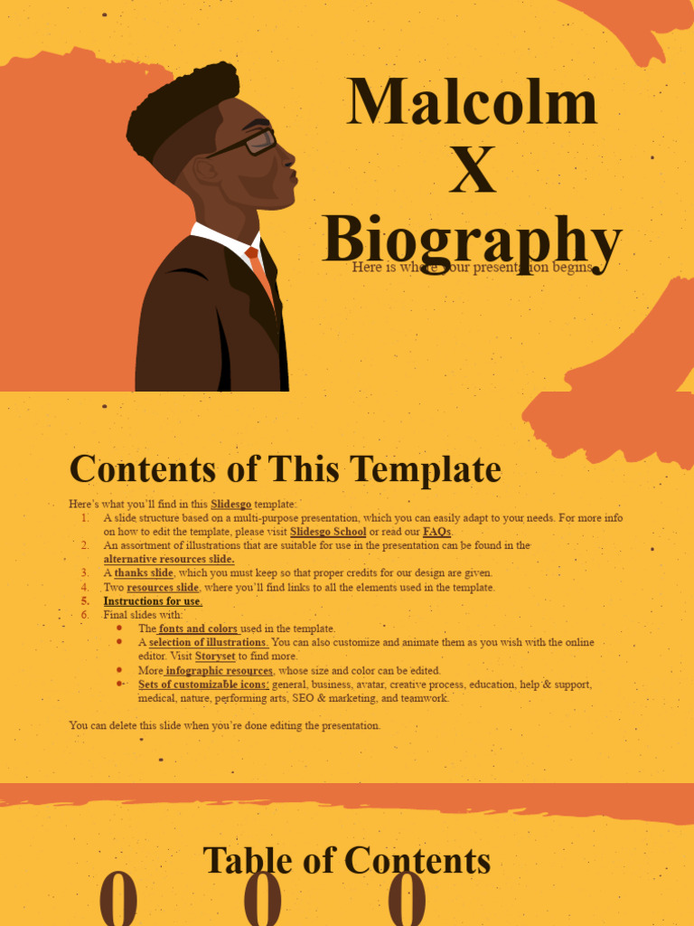 Malcolm X Biography by Slidesgo | PDF | Malcolm X