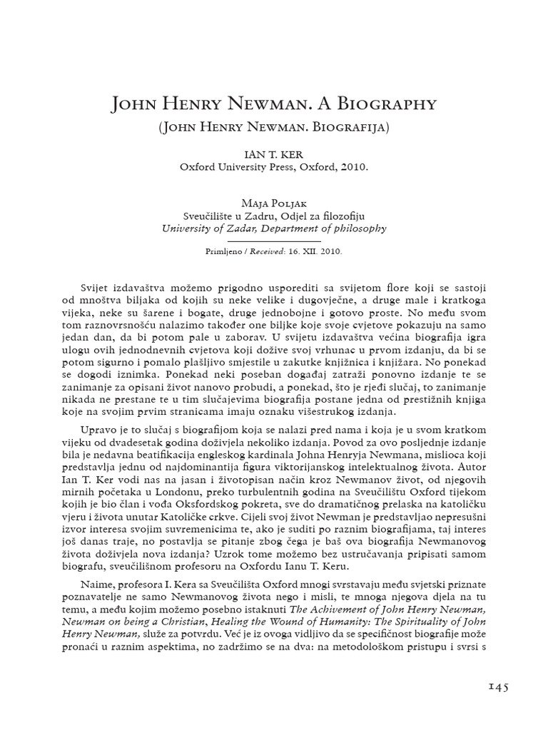 Newman Biografija | PDF