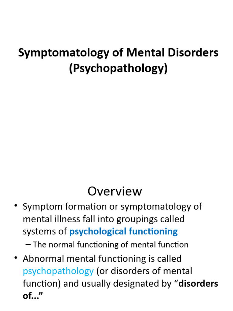 Understanding Mental Disorder Symptoms | PDF | Hallucination | Mental ...