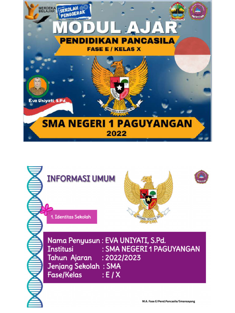 Modul Ajar Pendidikan Pancasila - MODUL AJAR FASE E - PEND PANCASILA ELEMEN NKRI - Fase E | PDF