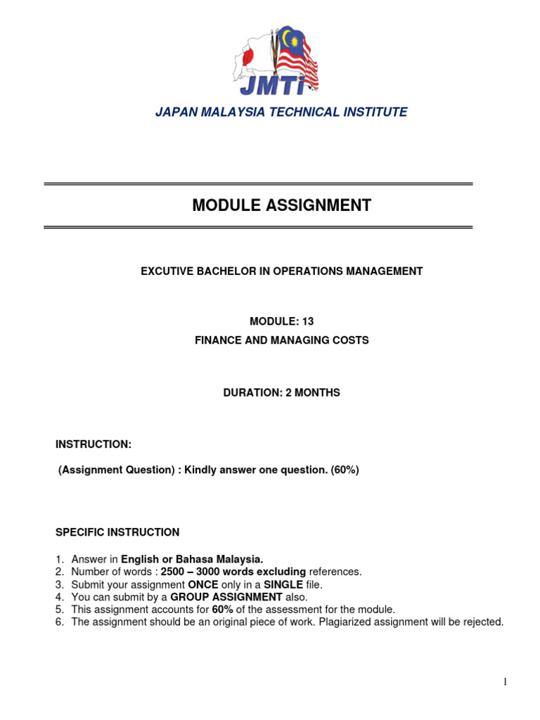 Module 13 - (Assignment) Finance and Managing Costs | PDF | Business | Expense
