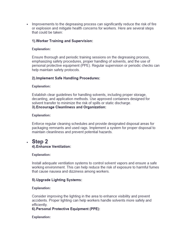 Degreasing Safety: Fire Risk Reduction | PDF | Personal Protective ...