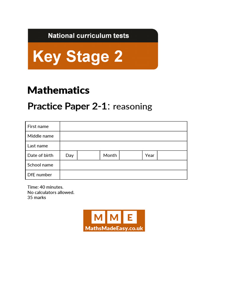 ks2 Reasoning 2 1 | PDF | Mathematics