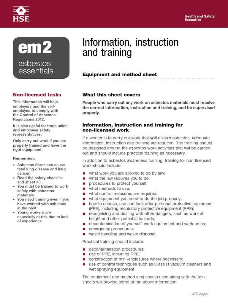 em2 - Information, instruction and training | PDF