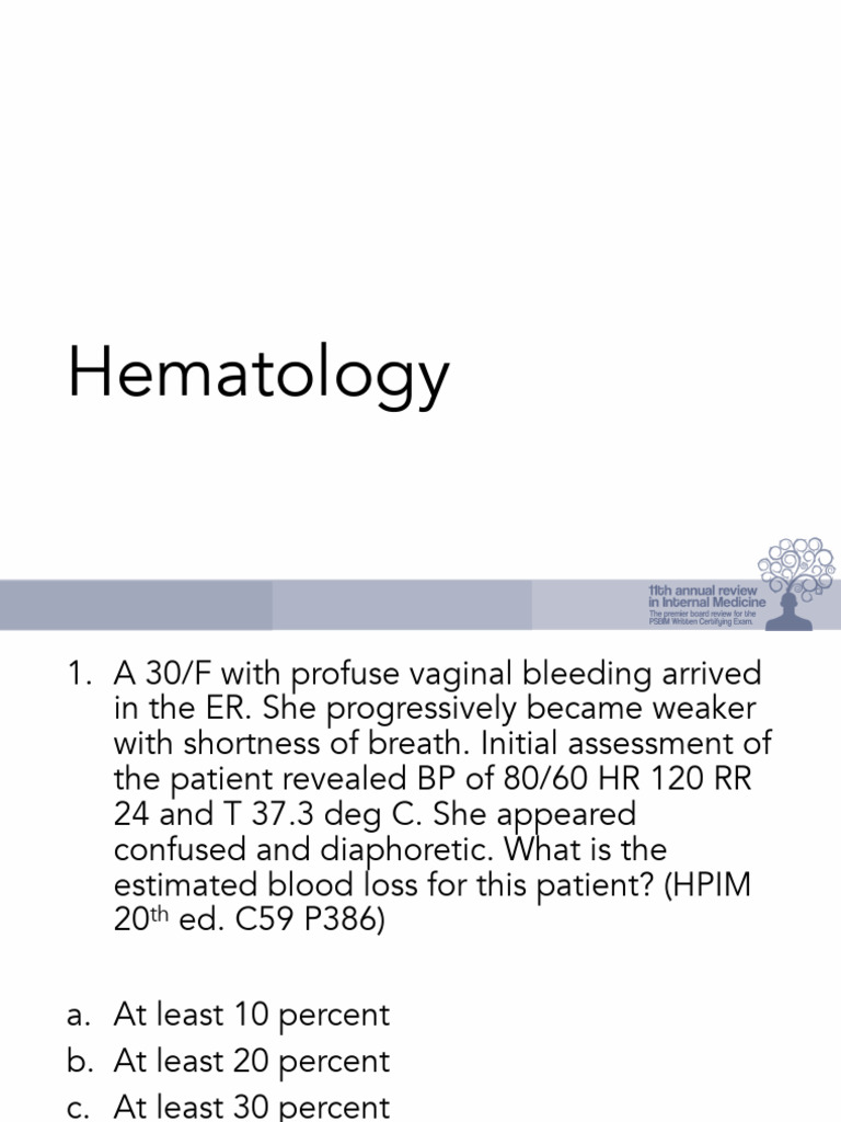 Hematology Case Studies & Diagnoses | PDF | Anemia | Medicine