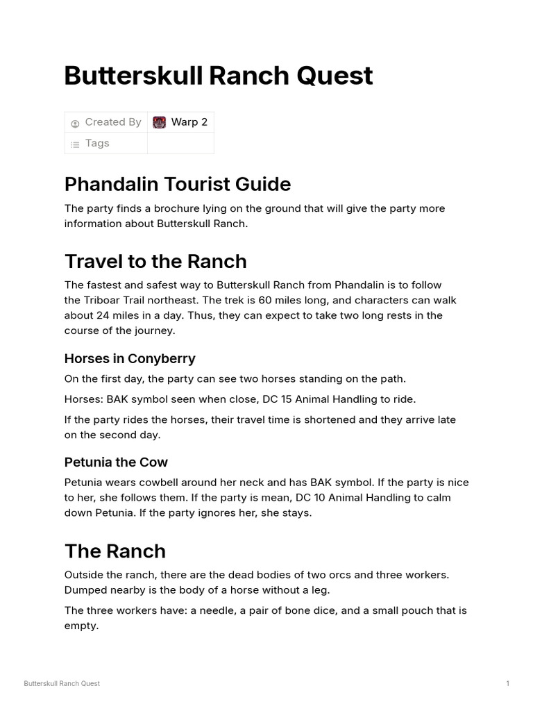 Butterskull Ranch Quest 8bae115d144443abb9ca5cde3673daaa 2 | PDF