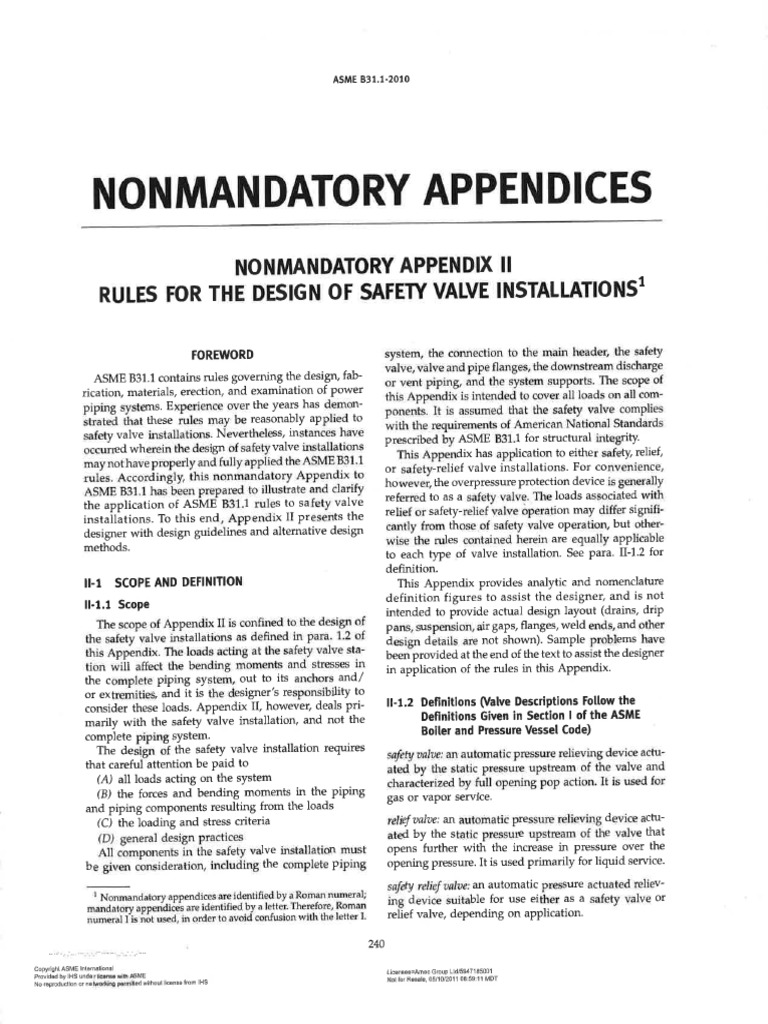 B31.1 Appendix II | PDF | Valve | Pipe (Fluid Conveyance)